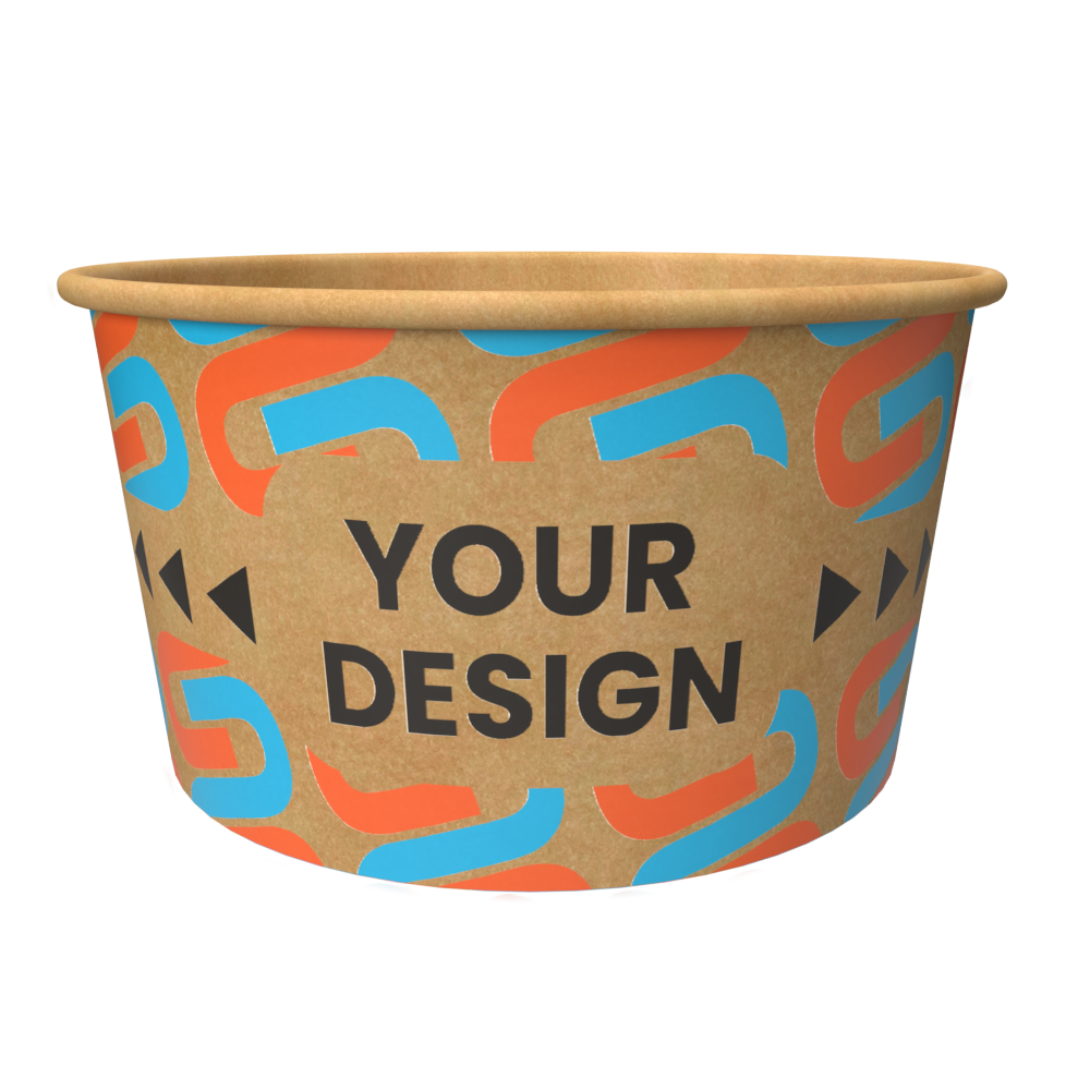 Printed and personalized cardboard bowl 1000 ml (32 oz) | CUPSZ – Cupsz