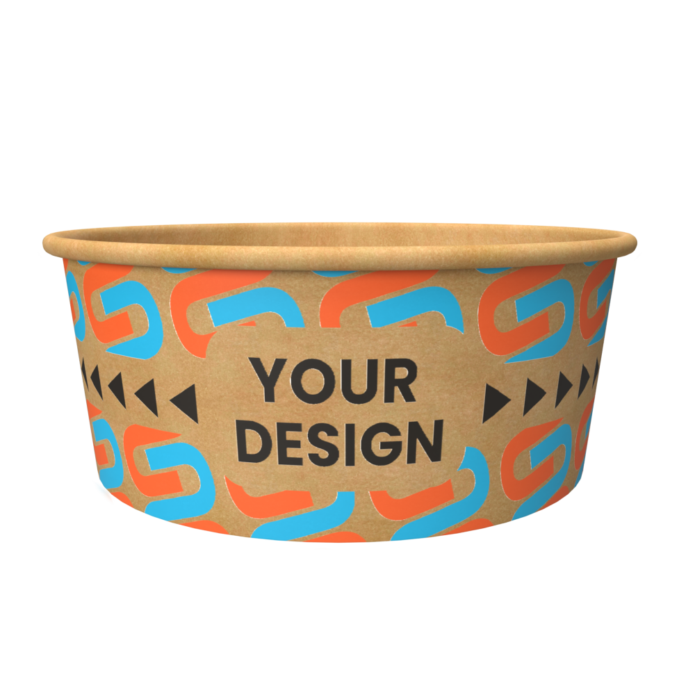 Printed and personalized cardboard bowl 750 ml (26 oz) | CUPSZ – Cupsz